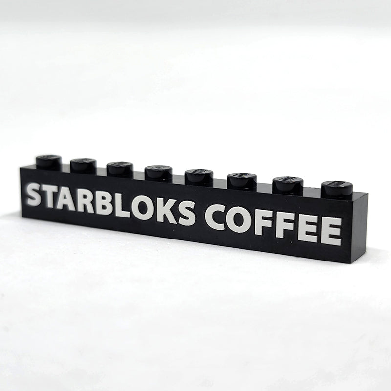 1x8 Starbloks Sign - Black/White